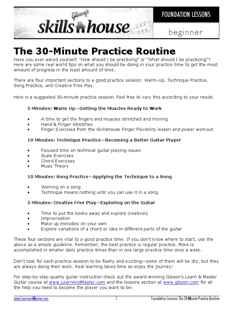 The 30-Minute Practice Routine: Beginner | Download Free PDF | Guitars ...