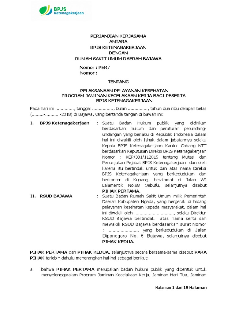Pks Bpjs Ketenagakerjaan RSUD Bajawa | PDF