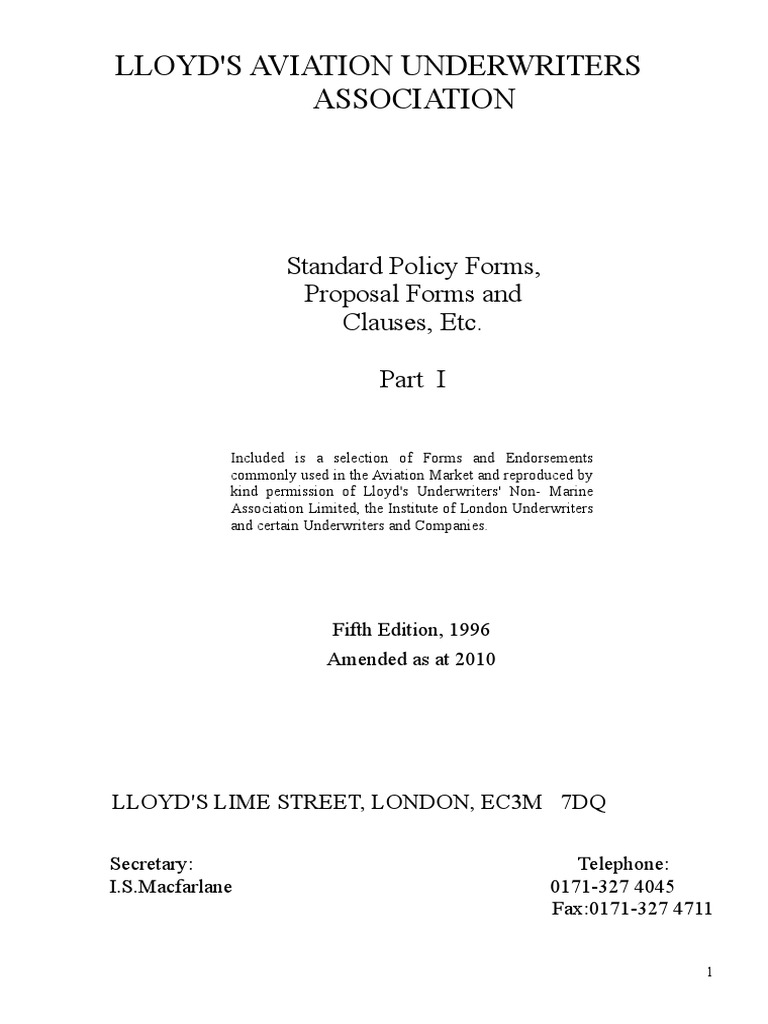 Aviation Insurance Clauses Pdf Liability Insurance Indemnity