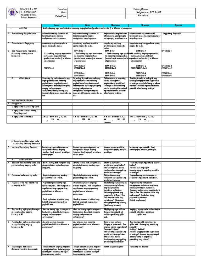 EPP5 - ICT DLL - Docx Version 1 | PDF