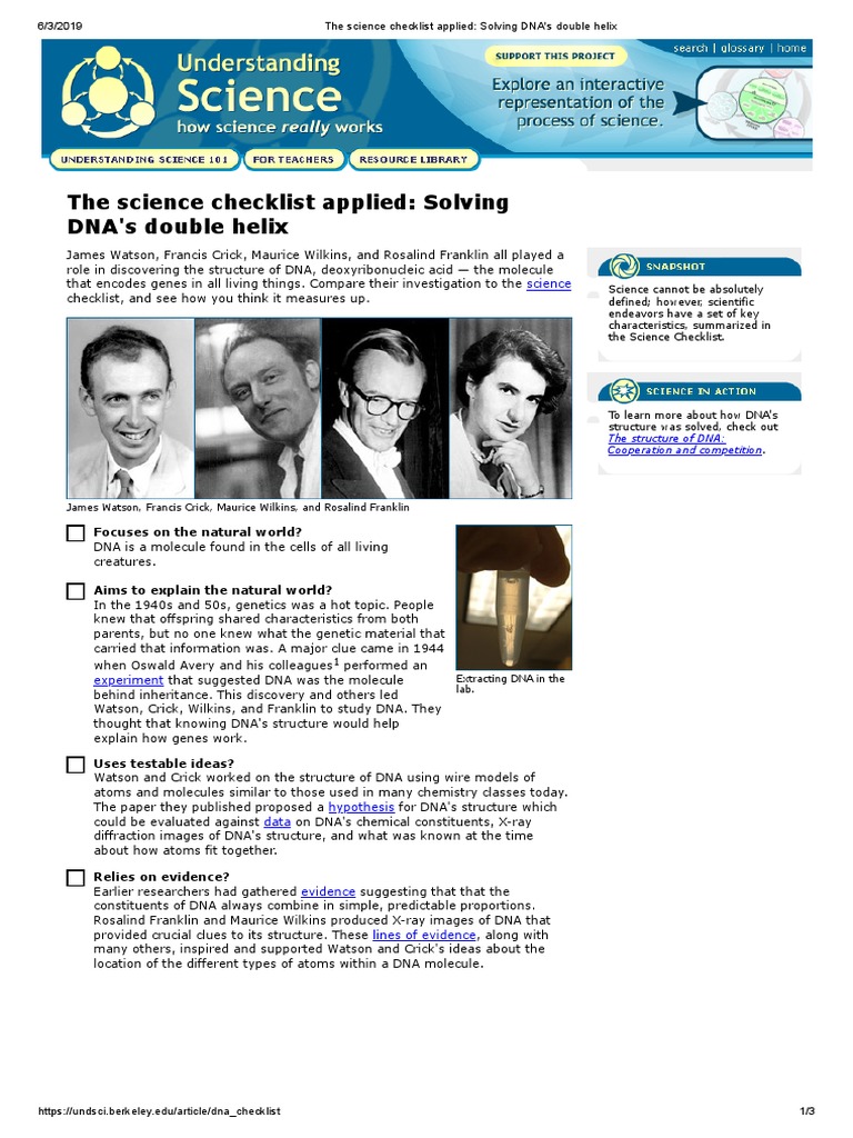Watson and Crick | Download Free PDF | James Watson | Francis Crick