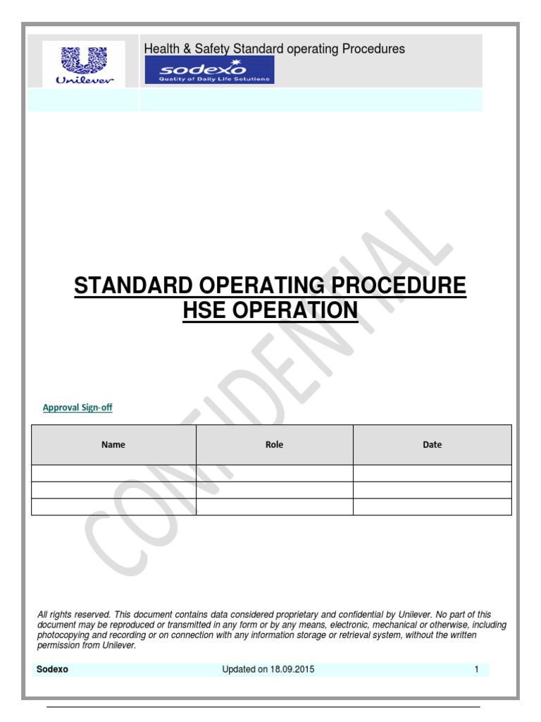 Sop Hse Hul 14092015 | PDF | Risk Management | Occupational Safety And ...