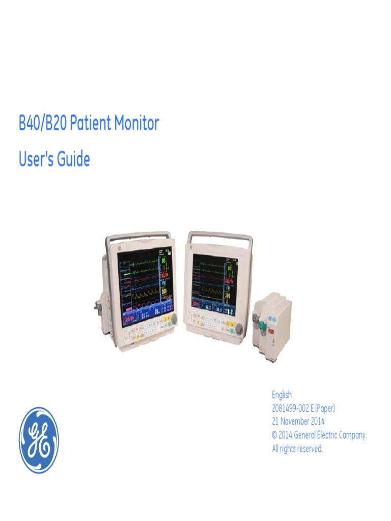 Monitor de Signos Citales B20 Ge PDF | PDF | Blood Pressure ...
