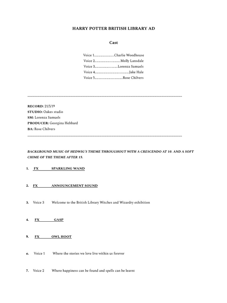 Harry Potter Script-2 | PDF | Art