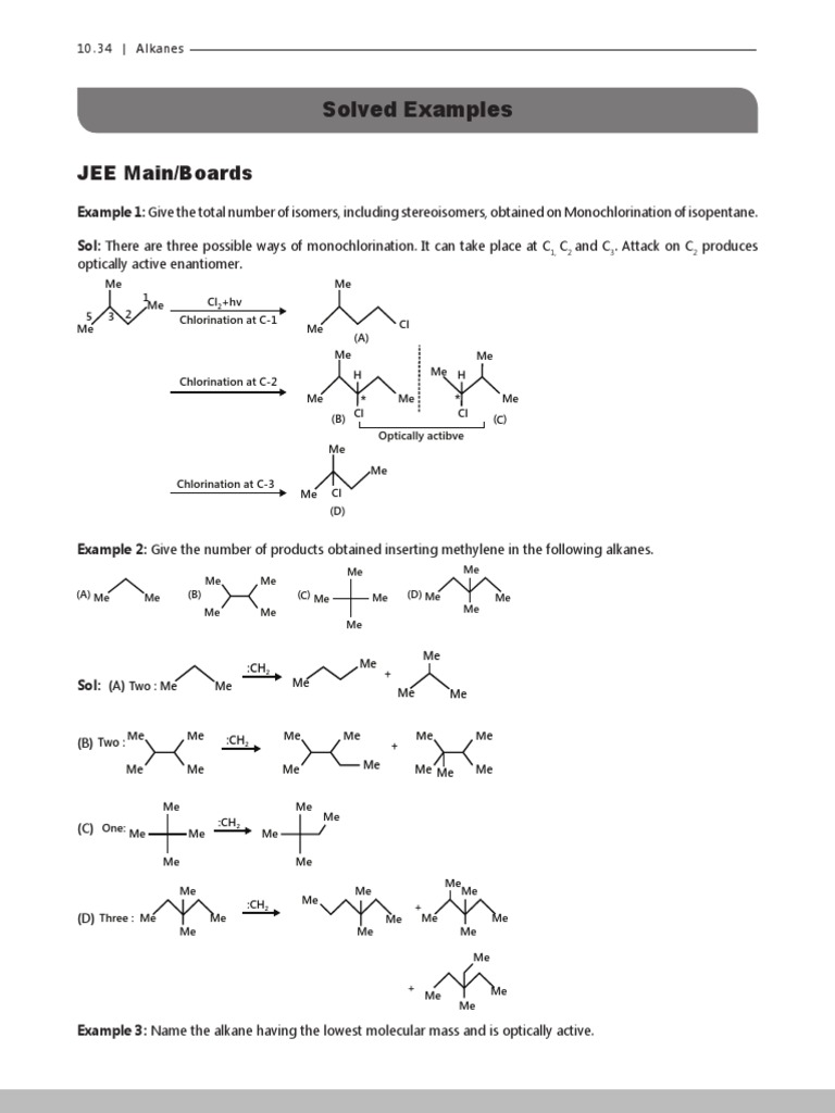 10.ALKANES-EXERCISE.pdf | Methyl Group | Alkane