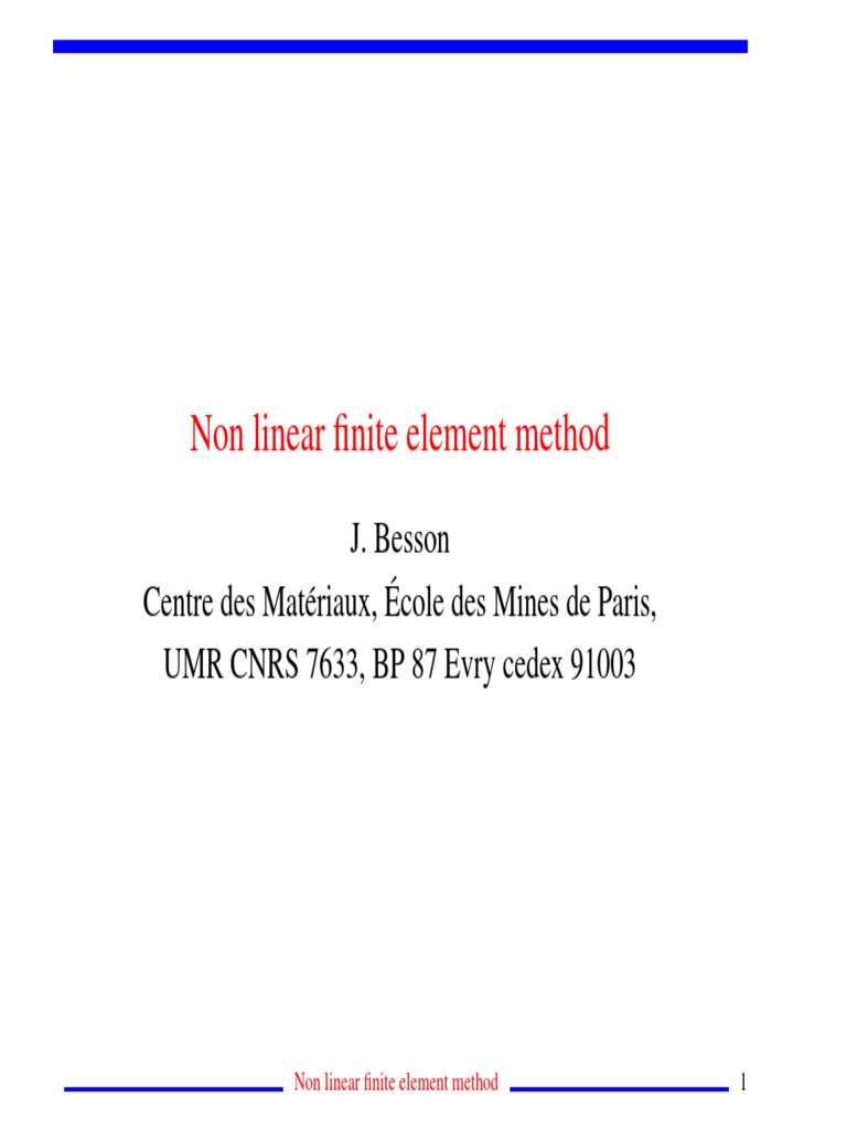 Non Linear Finite Element Method | Download Free PDF | Finite Element ...