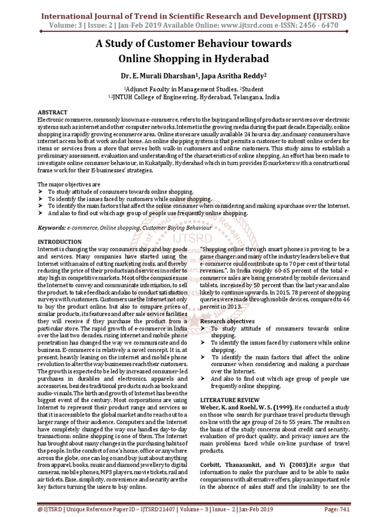 Online Shopping Behavior in Hyderabad | PDF | Online Shopping | E Commerce