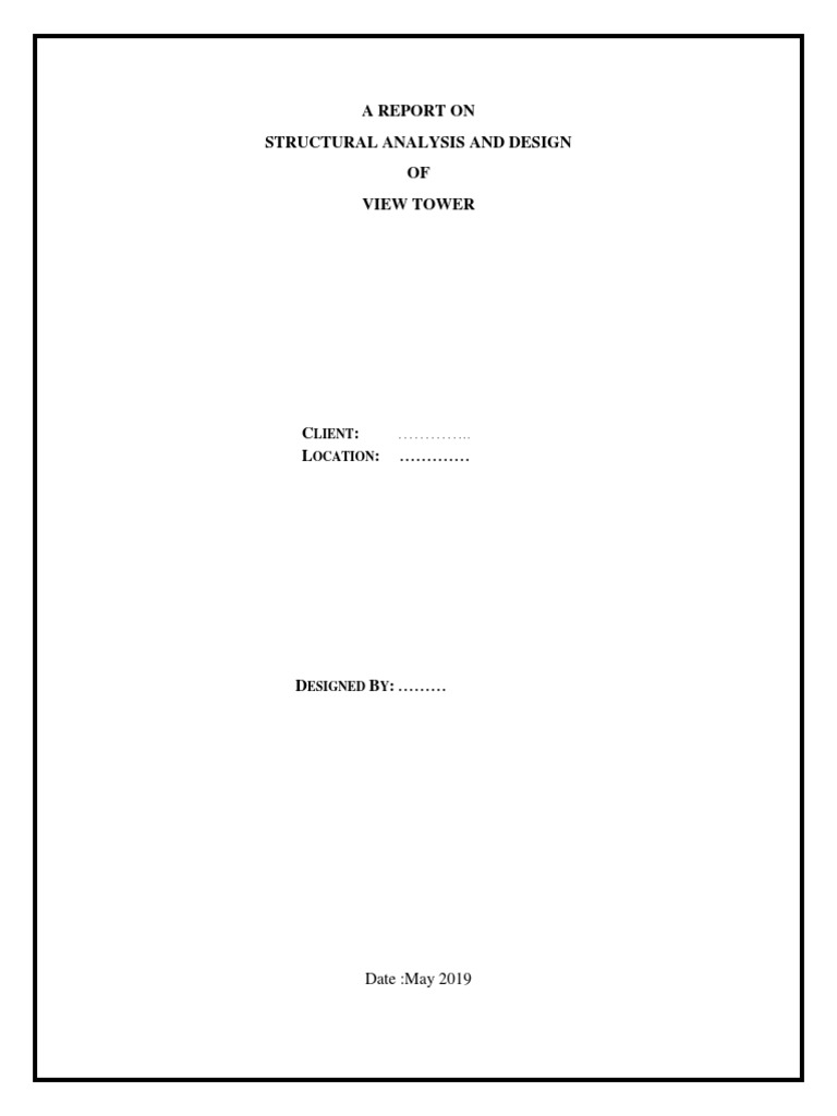 Tower STR Report | Download Free PDF | Beam (Structure) | Foundation ...