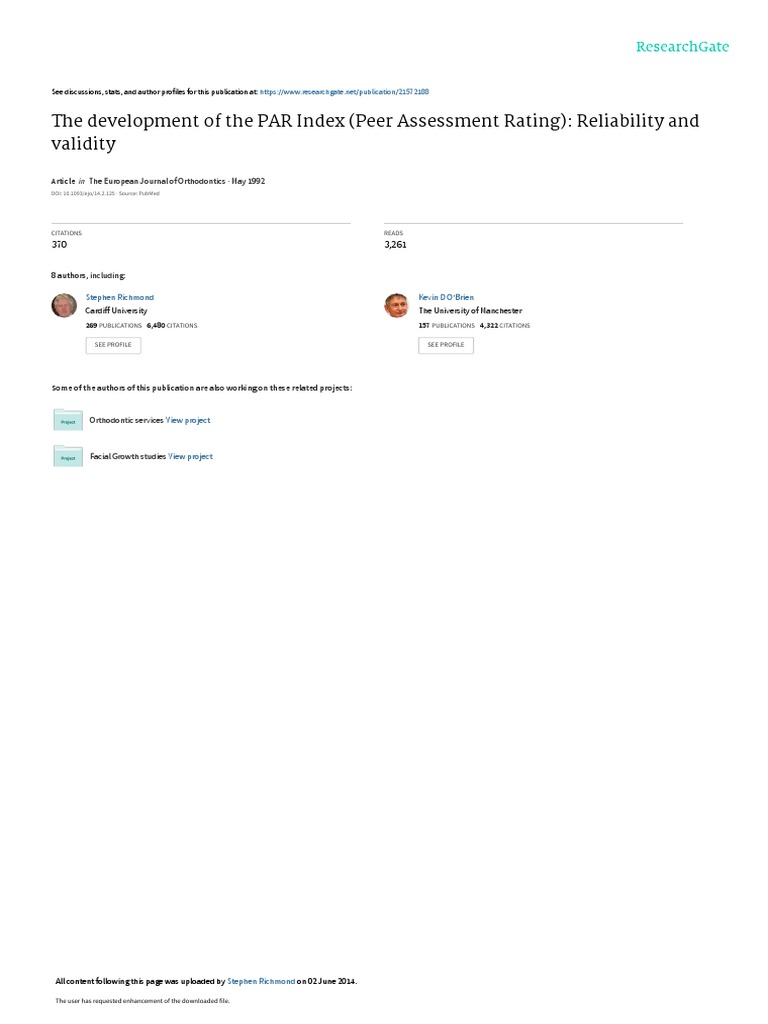 Development of The PAR Index | PDF