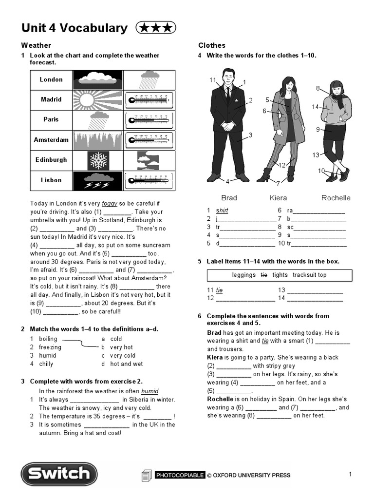 Oxford Vocabulary and Grammar 3star Unit 4 PDF | PDF | Clothing | Fashion