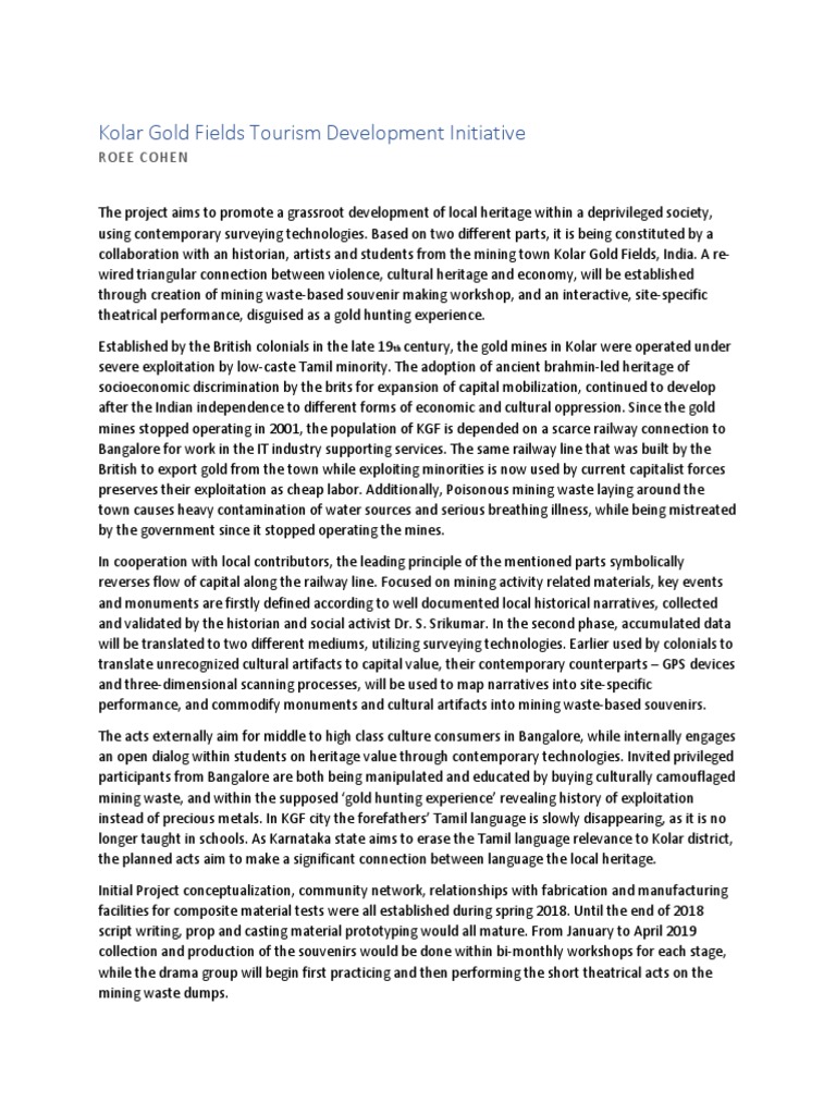 Project Proposal - Roee Cohen | PDF | Mining | 3 D Printing