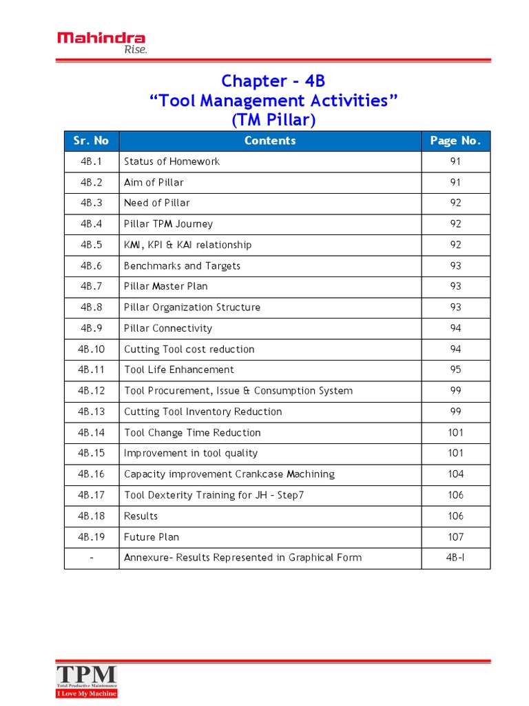 Tool Management Pillar | PDF | Machining | Metalworking