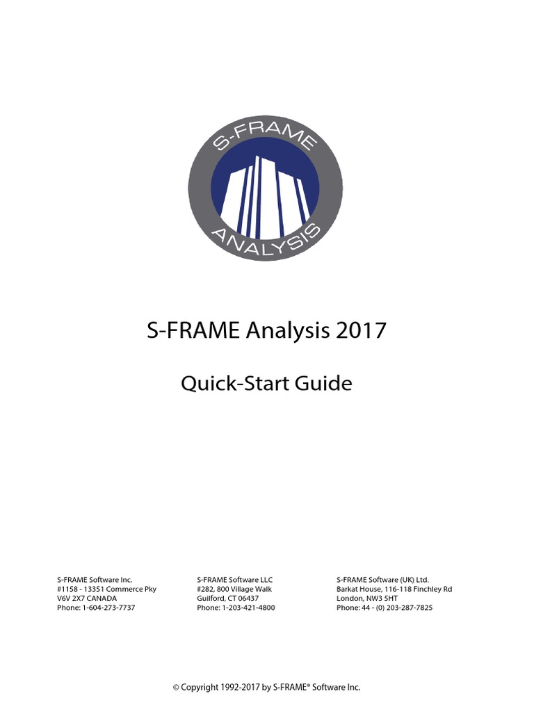 A Quick-Start Guide S-FRAME Analysis R2017 | PDF | Spreadsheet ...
