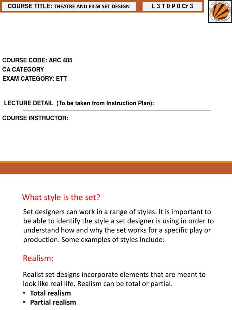 Set Design Terminology | PDF | Theatre | Furniture