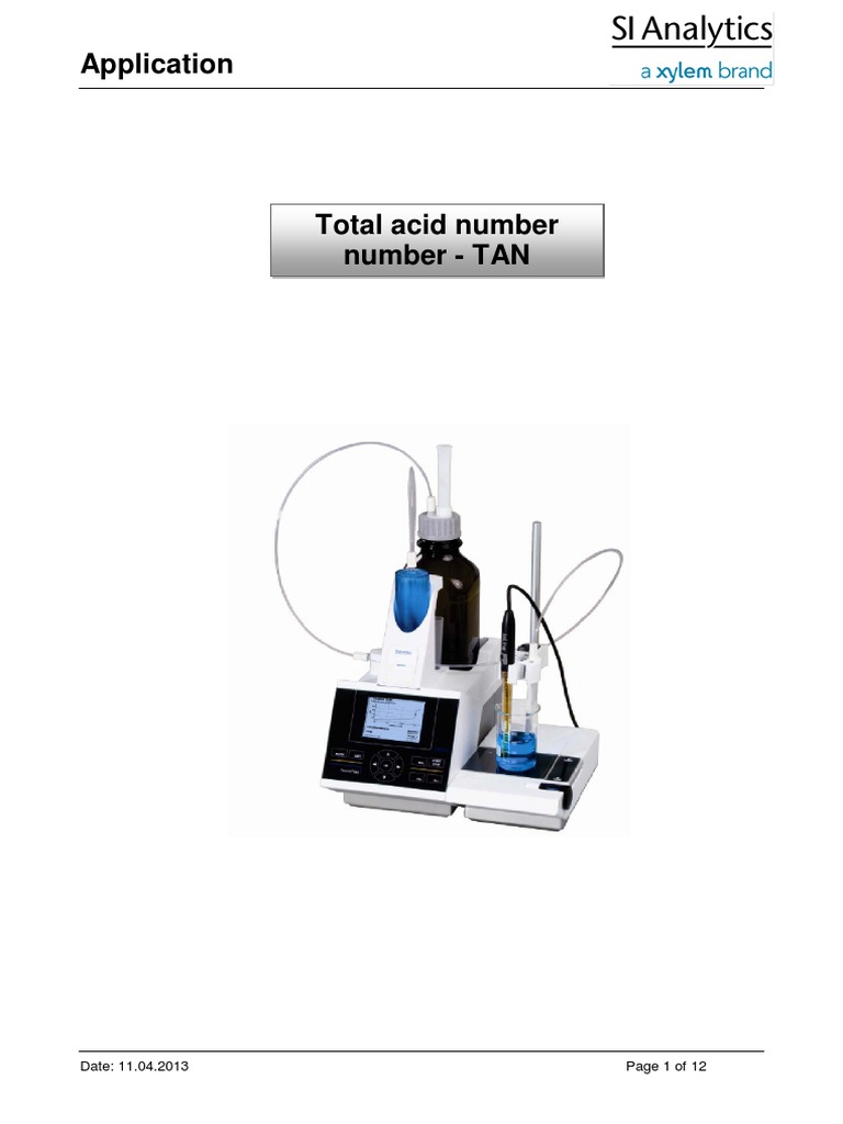 Total Acid Number TAN ASTM 664 365KB English PDF | PDF | Titration ...