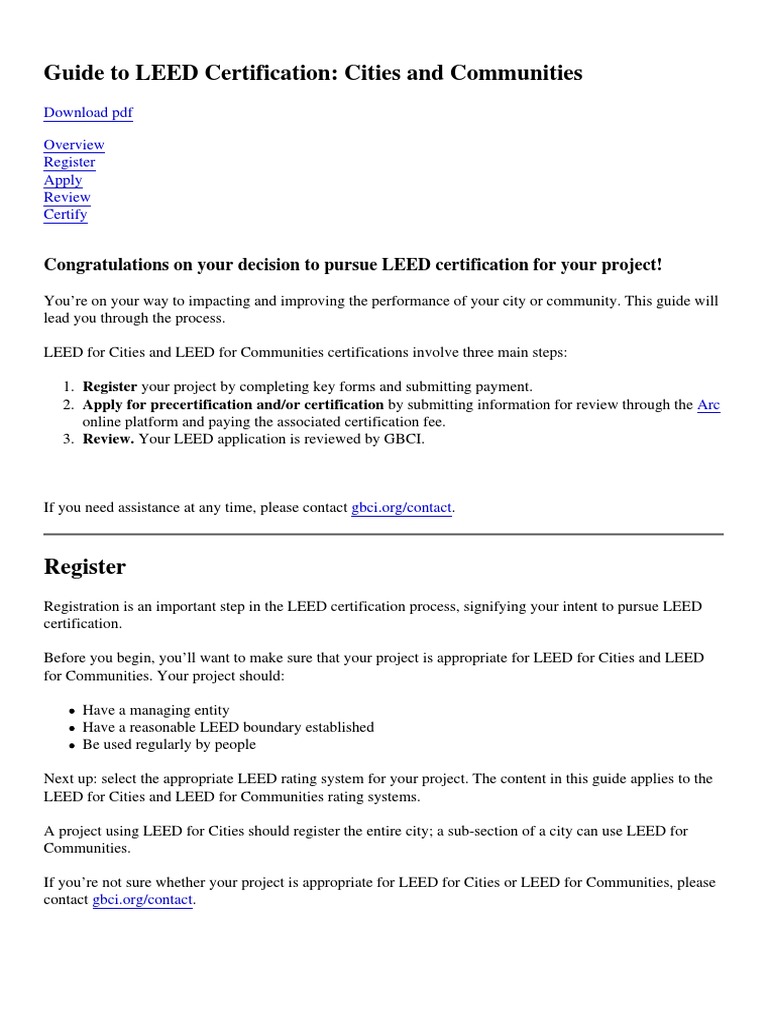 Guide To LEED Certification Cities and Communities PDF | PDF ...