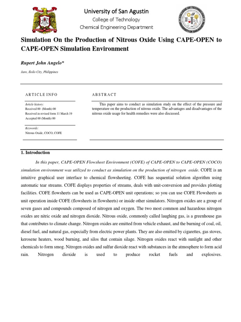 Simulation Using COCO | PDF | Nitrous Oxide | Analgesic