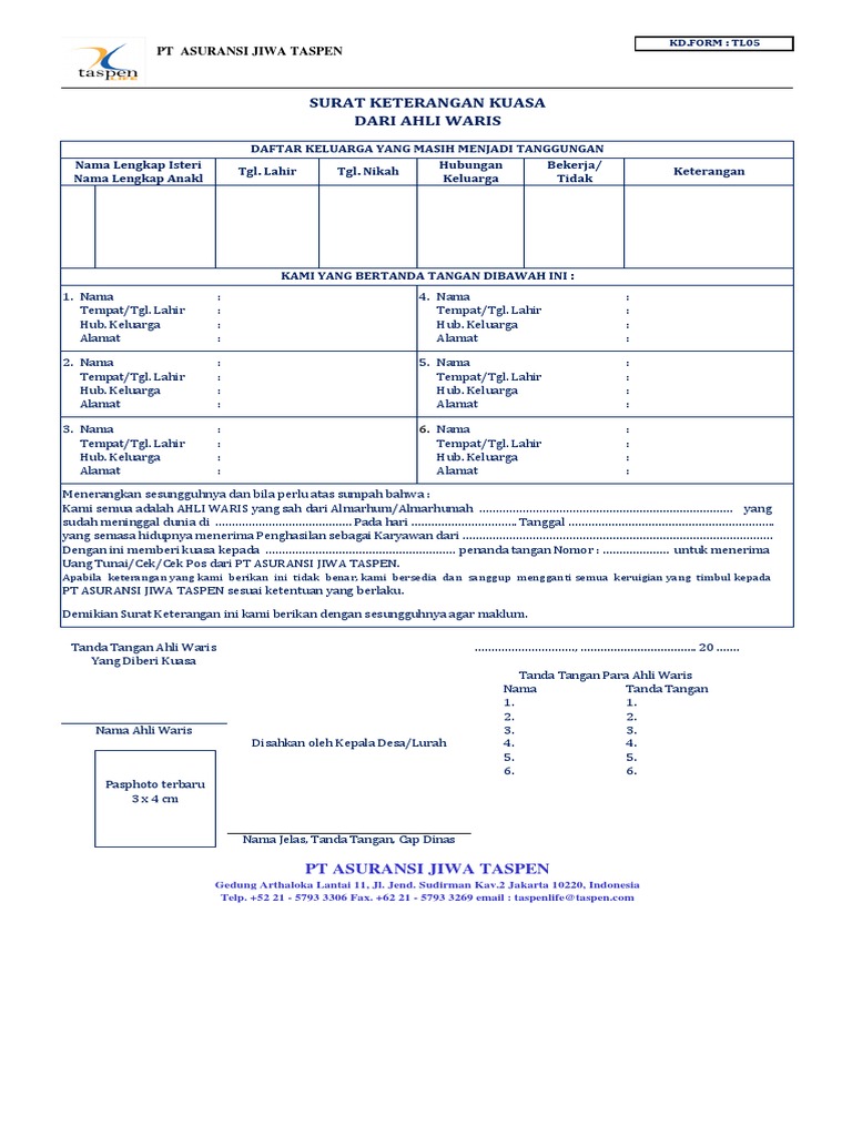Form Klaim@KD-TL05 PDF | PDF