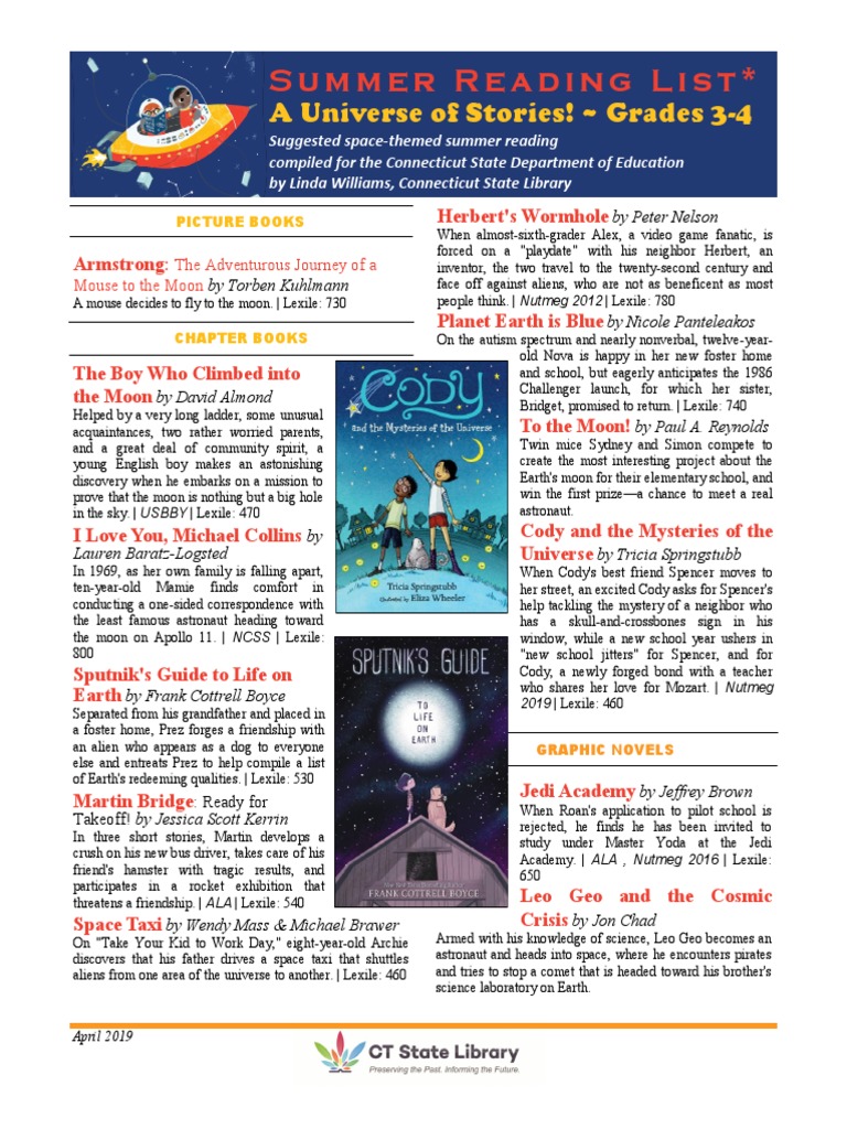 Summer Reading Grades 3-4 2019 | PDF | Katherine Johnson | Asteroid