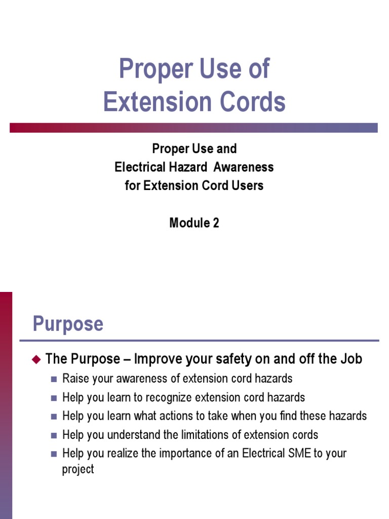 Extension Cord Safety Module 2 | PDF | Electrical Connector ...