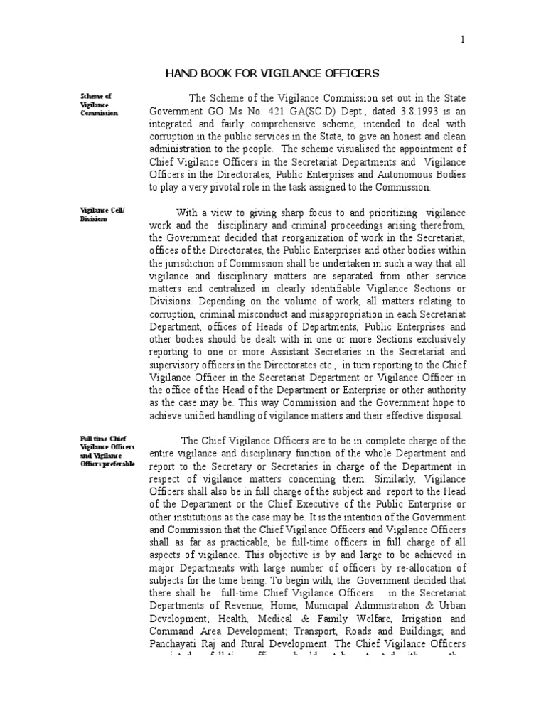 Handbook For Vigilance Officers PDF | PDF | Corruption | Judgment (Law)