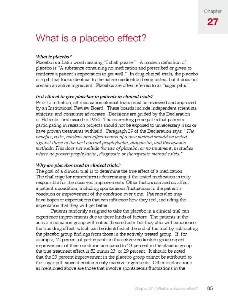 Placebo Effect Details | PDF | Placebo | Clinical Trial