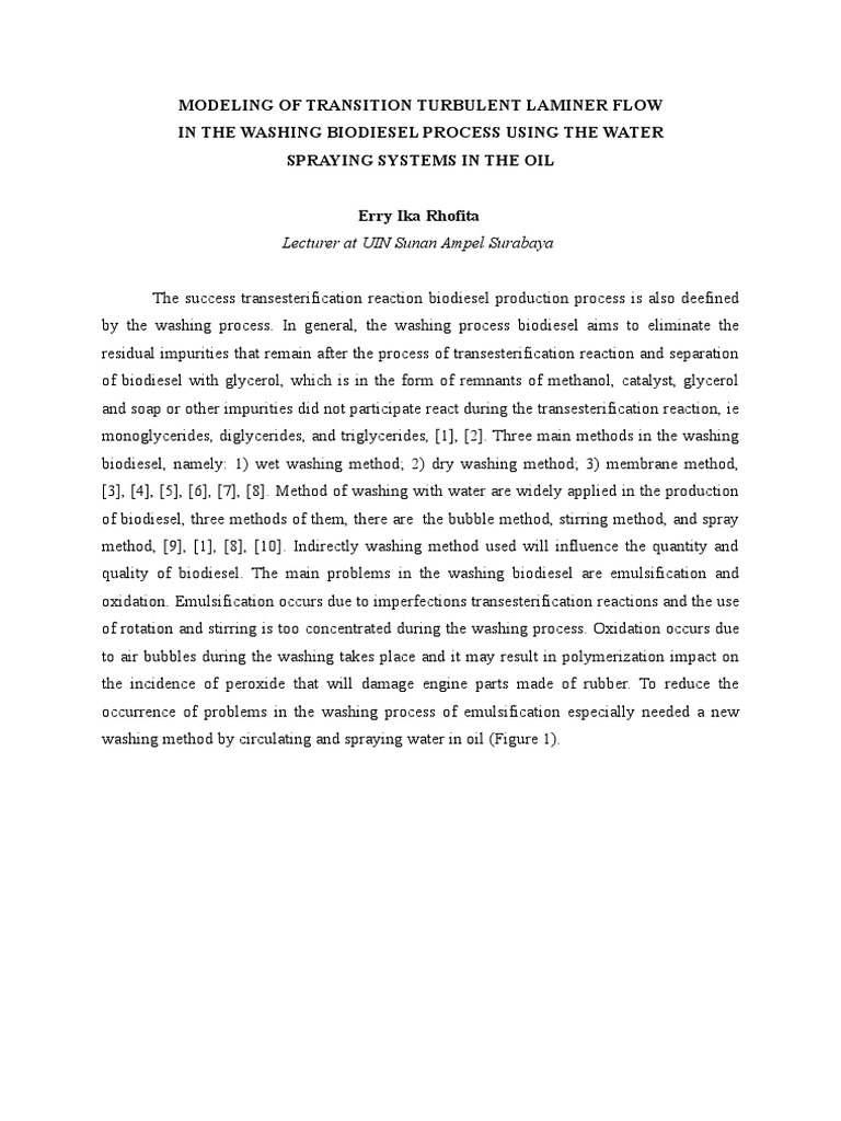 Optimizing Biodiesel Washing with Water Spray | PDF | Biodiesel | Liquids