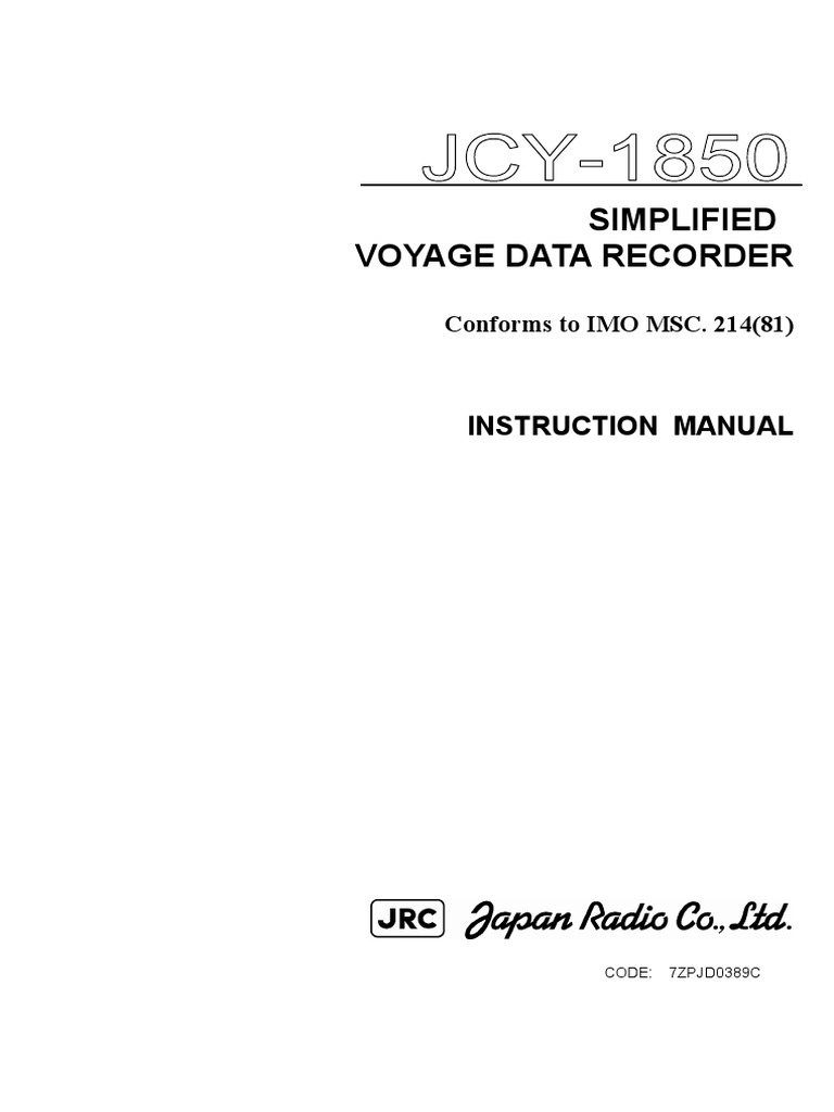 Simplified Voyage Data Recorder: Instruction Manual | PDF | Power ...