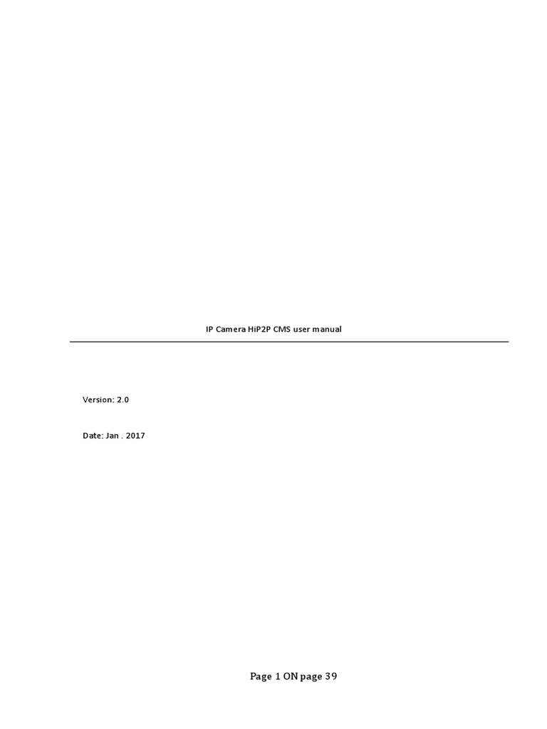 IP Camera HiP2P CMS User Manual | PDF | Computer Monitor | Button (Computing)