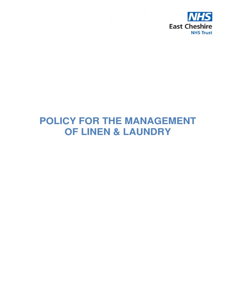 Linen and Laundry Policy ECT2849 PDF | PDF | Hygiene | Infection Control