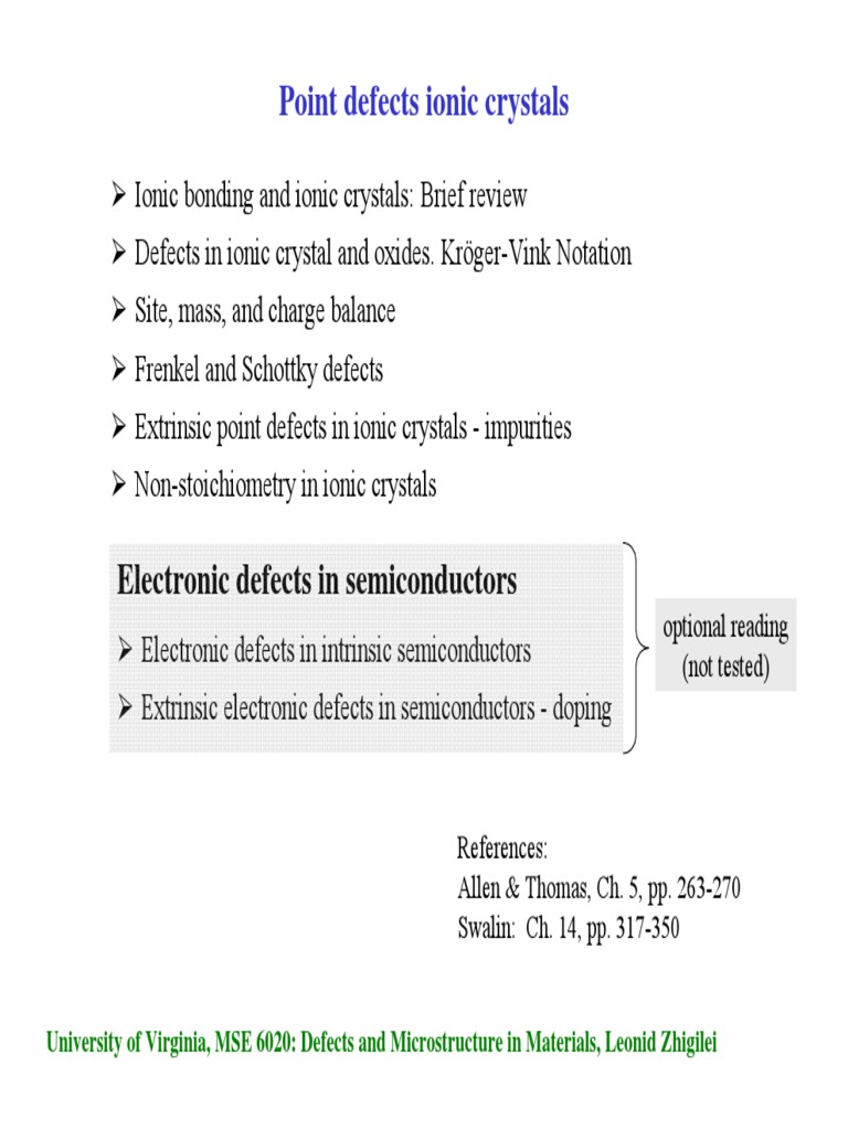Ionic Crystals: Defects & Microstructure | PDF | Ionic Bonding | Ion