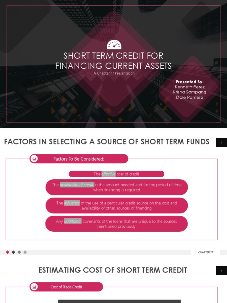 Short-Term Credit for Current Assets | PDF | Interest | Credit