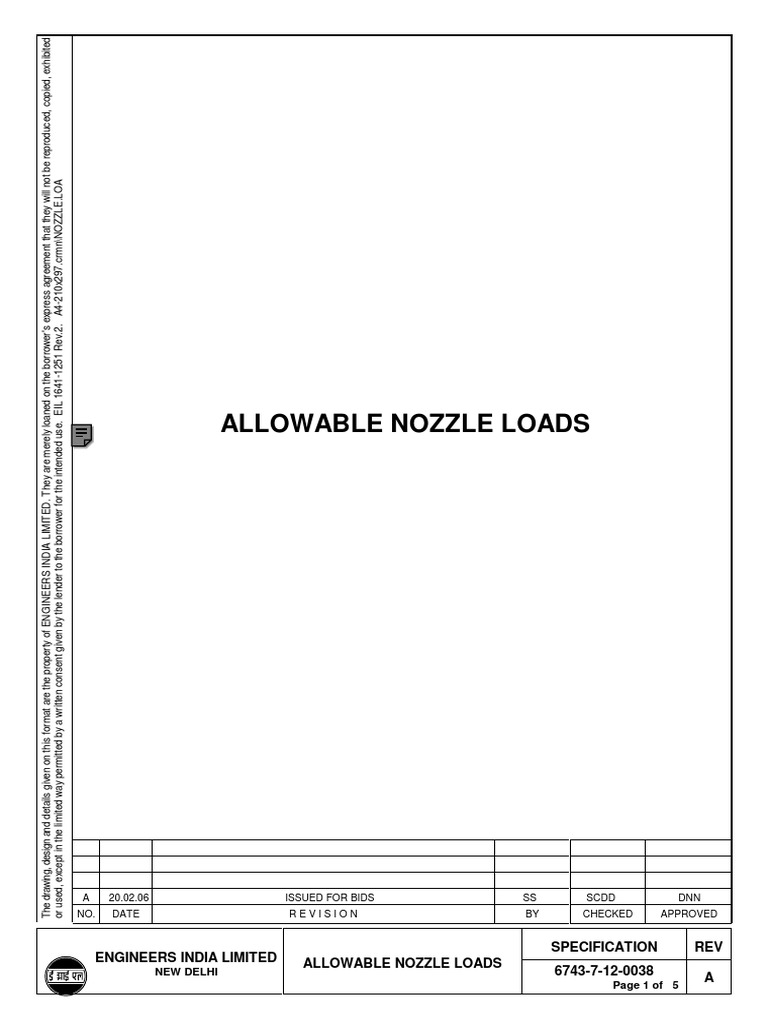 Nozzle Allowable Loads | PDF | Specification (Technical Standard) | Wire