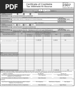 Bir Form 2307 Sample | PDF | Withholding Tax | Corporate Tax