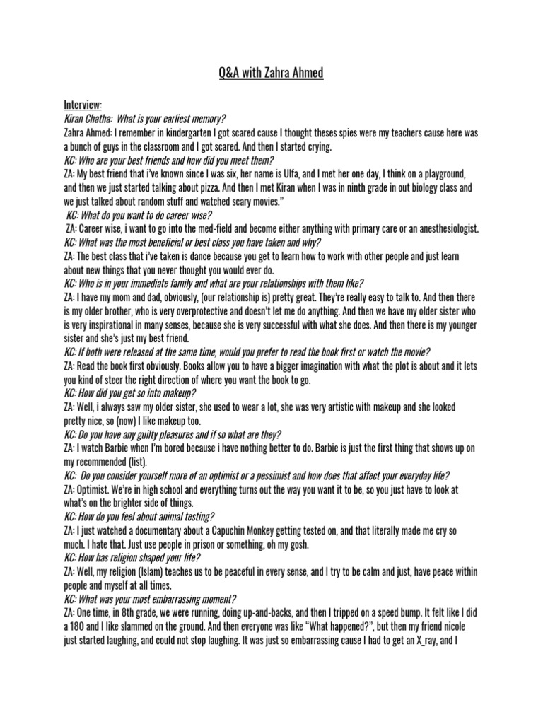 Classmate Interview | PDF