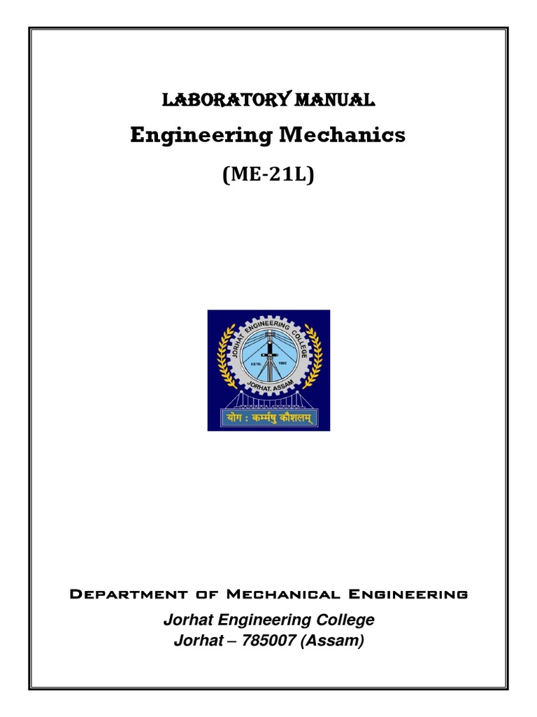 1 Engineering Mechanics Laboratory 2nd SEM DU Old Course | Download ...
