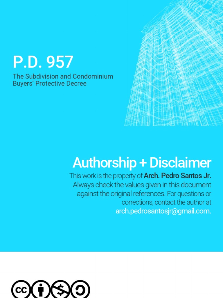 PD 957 (Roboto) PDF | PDF | Condominium | Real Estate Law