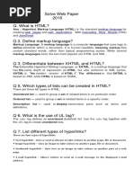 Web Viva Questions & Answers | PDF | Html | Html Element