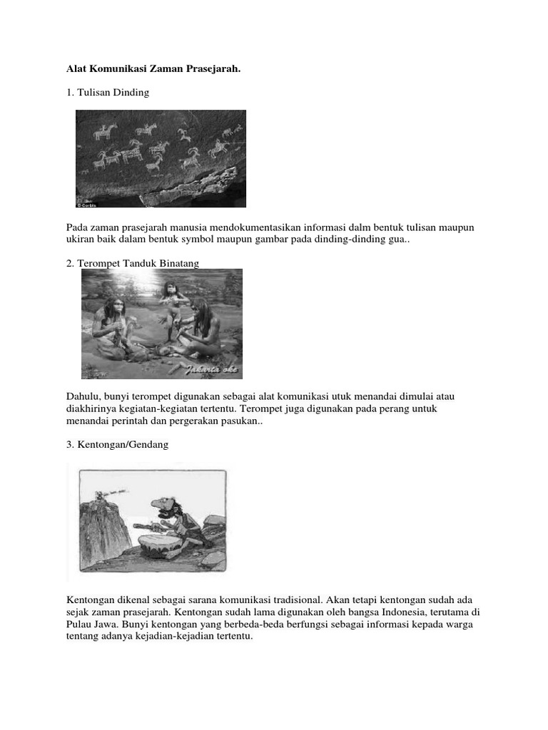 Alat Komunikasi Zaman Prasejarah Dan Sejarah | PDF