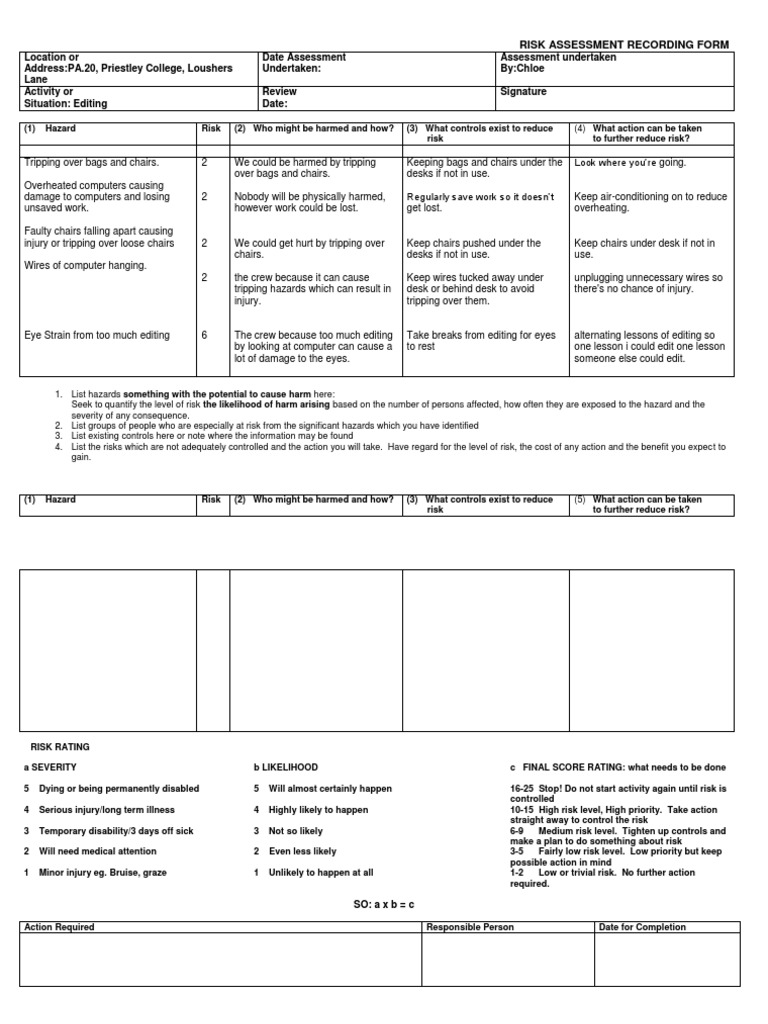 PA.20 Risk Assessment | PDF | Hazards | Risk