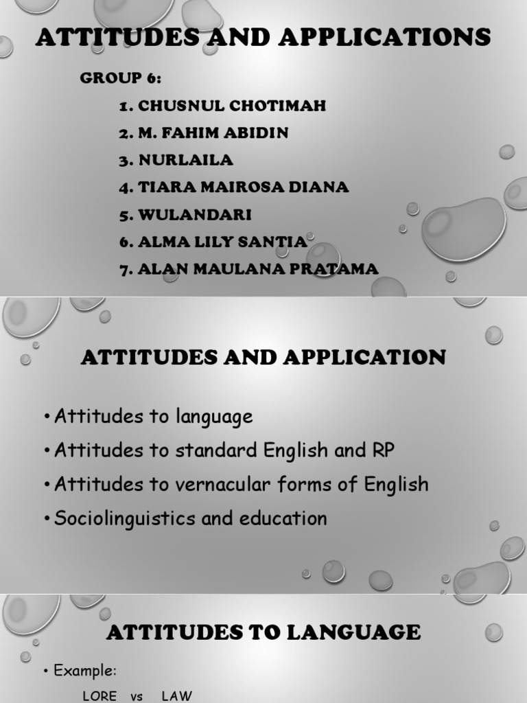 Attitudes and Applications | PDF | Sociolinguistics | Dialect