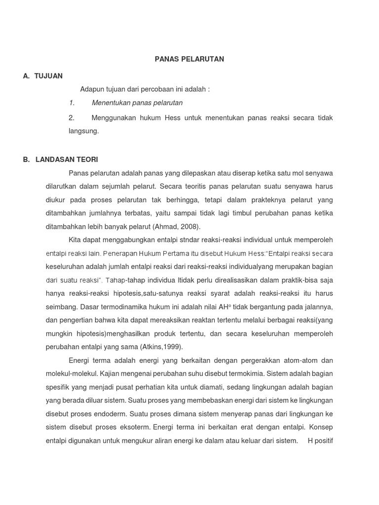 Panas Pelarutan | PDF
