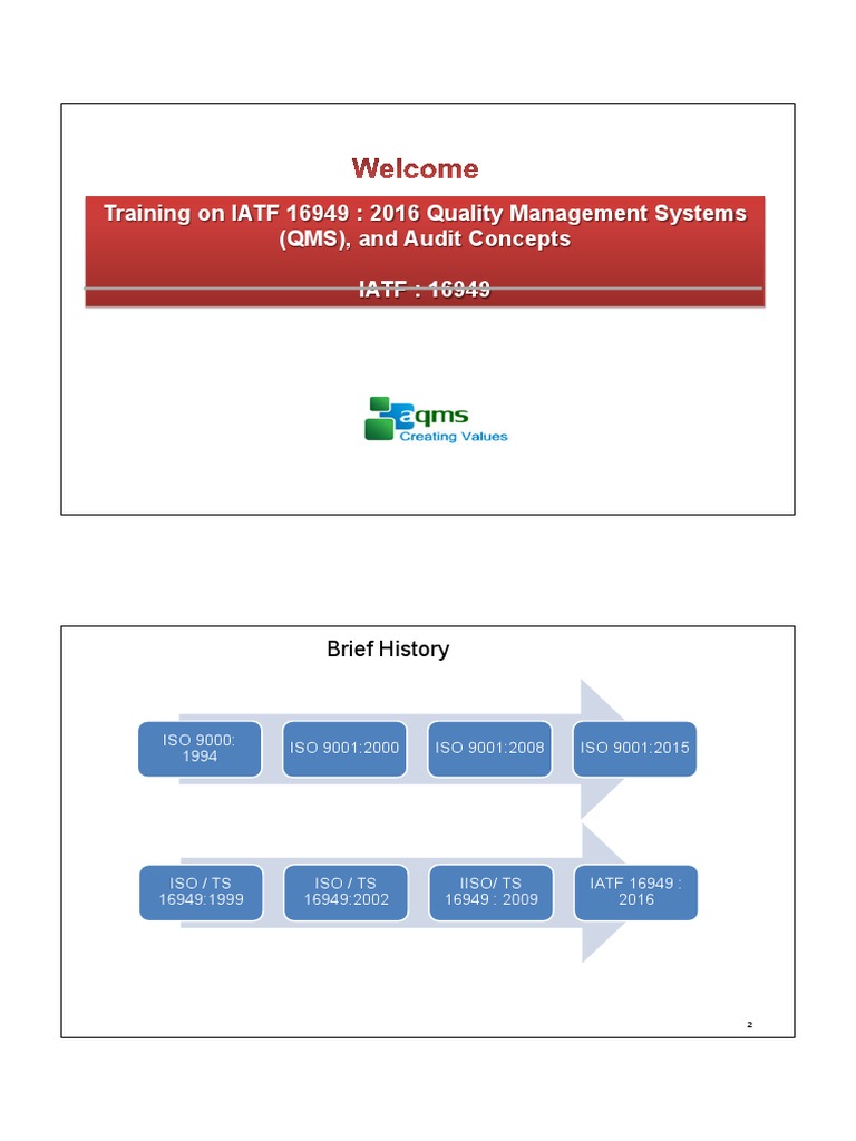 IATF 16949: 2016 Training Overview | PDF | Quality Management System ...