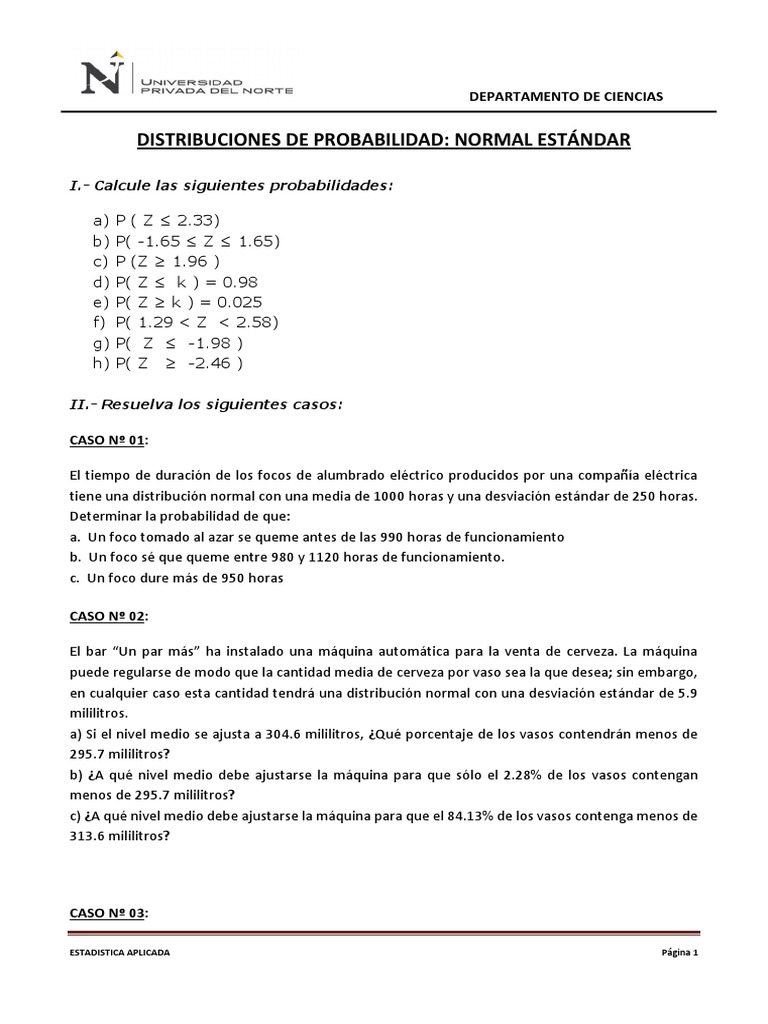 Distribuciones de Probabilidad Normal Es | PDF | Desviación Estándar ...