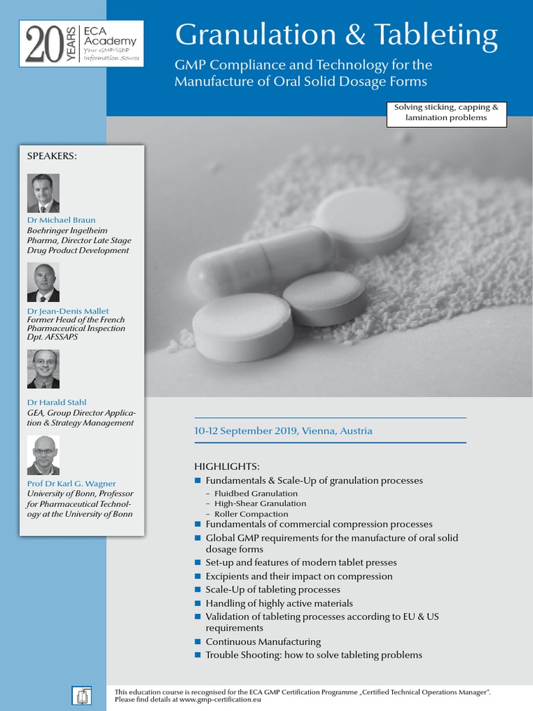 ECA Granulation Tableting | Download Free PDF | Tablet (Pharmacy ...