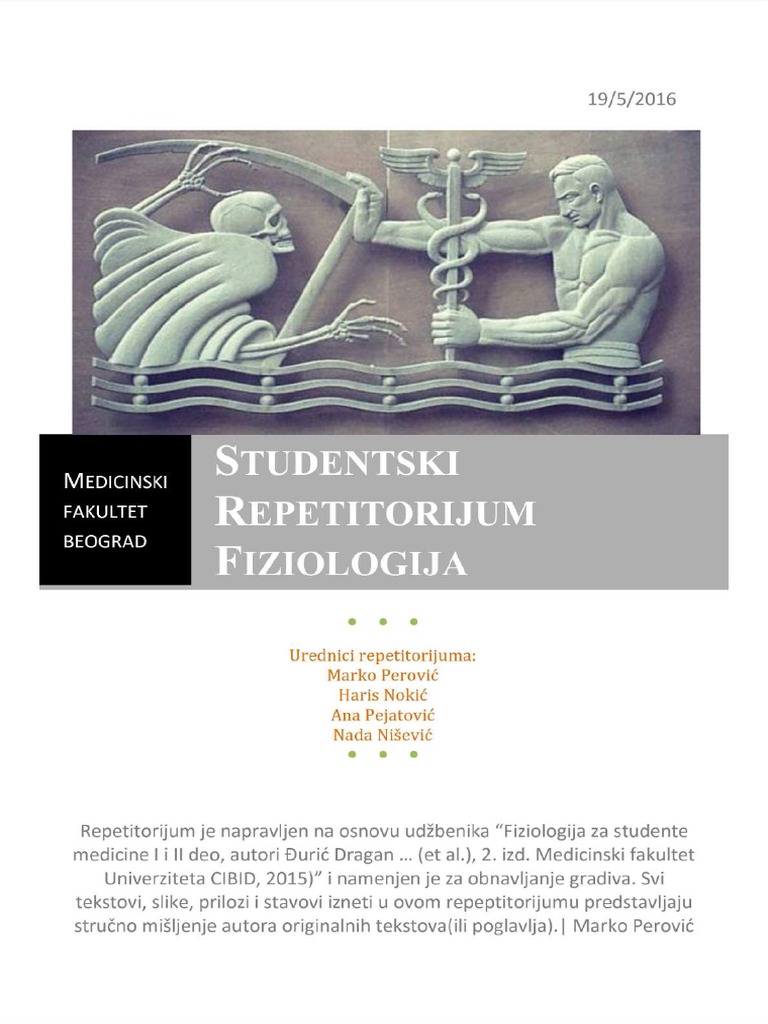 Skripta Repetitorijum Medicinske Fiziologije PDF | PDF