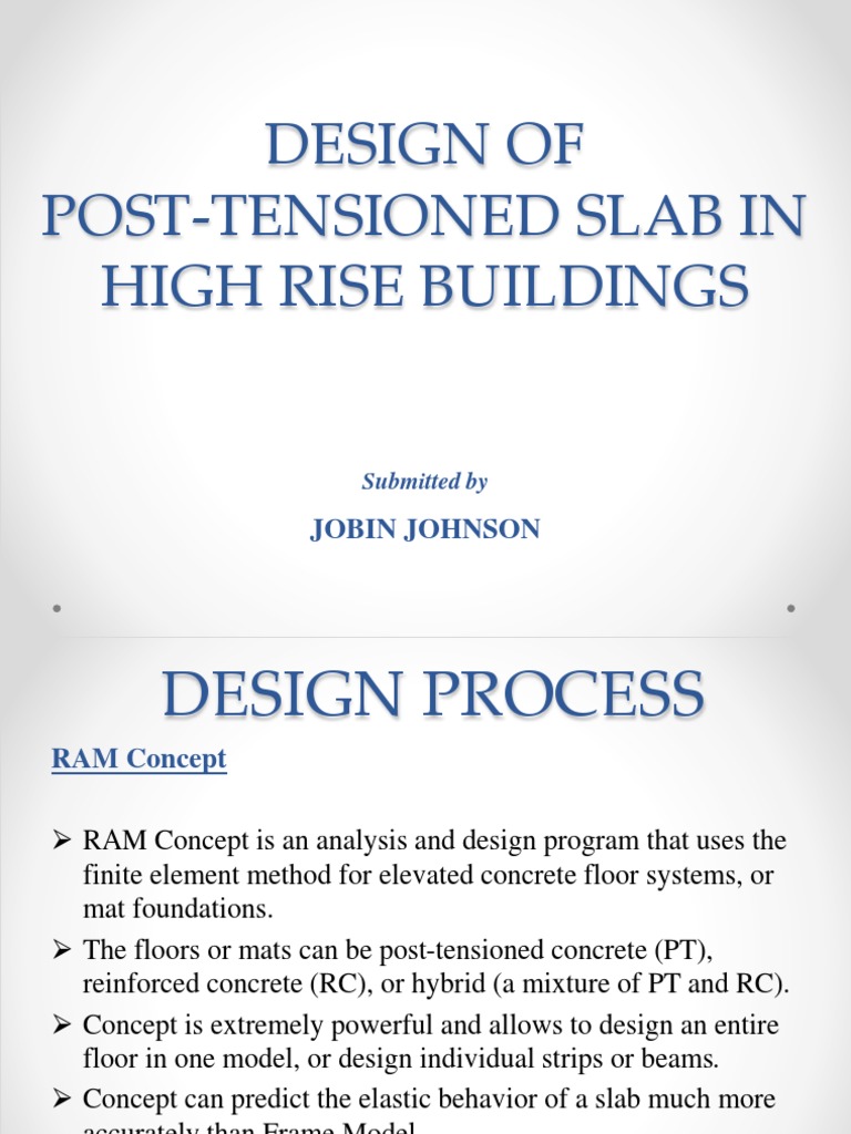 Design of Post-Tensioned Slab in High Rise Buildings: Jobin Johnson ...