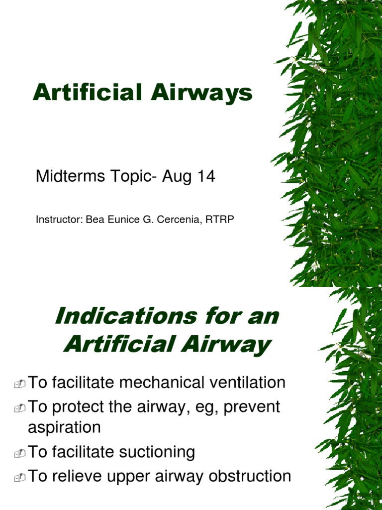 Overview of Artificial Airways and Types | PDF | Respiratory System ...