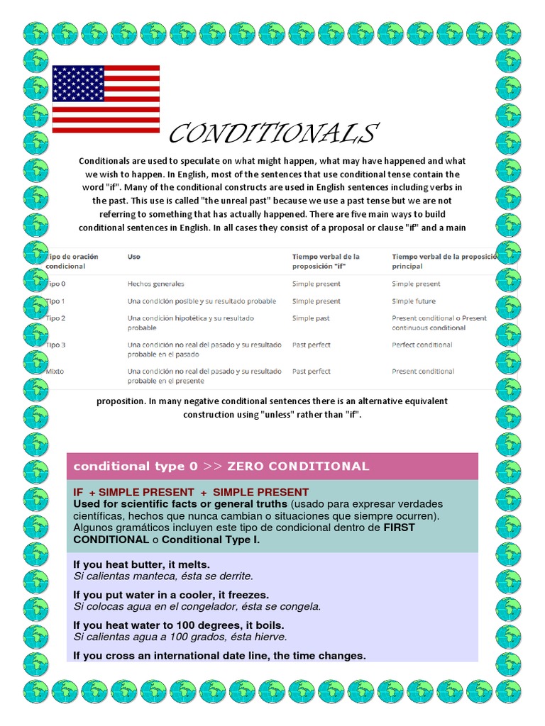 Conditionals: Conditional Type 0 ZERO CONDITIONAL | PDF | Linguistic ...