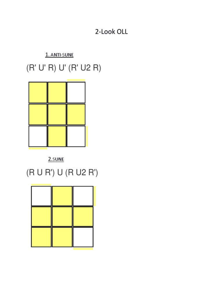 2-Look OLL | PDF | Teaching Mathematics | Entertainment (General)
